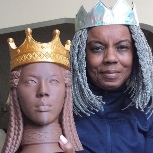 Afrocentric Woman Face Planter - Desk Planter, African Bust, Cozy Room ...