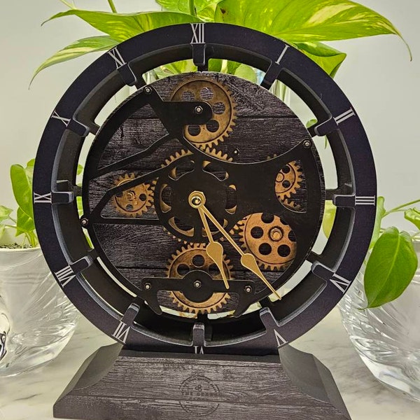 Wall Clock 24 Inches With Real Moving Gears Red Lava - Etsy