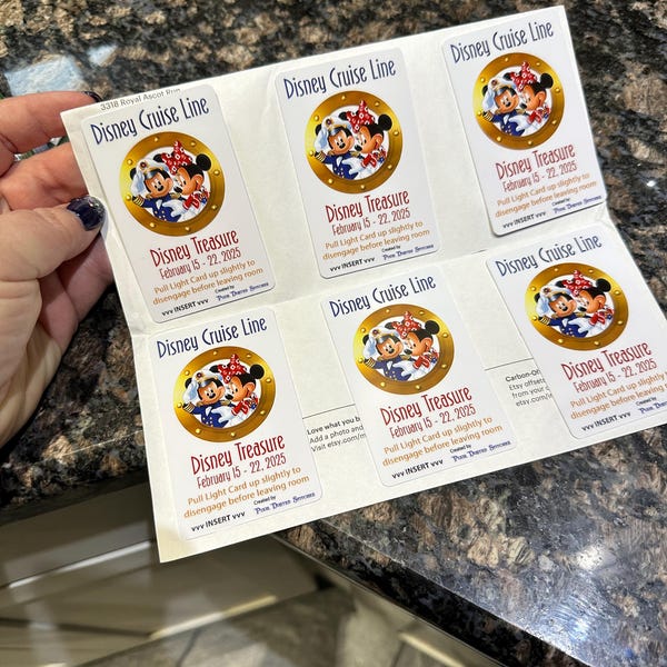 Mickey and Minnie Disney Cruise Light Card® Card Key Switch Activator ...