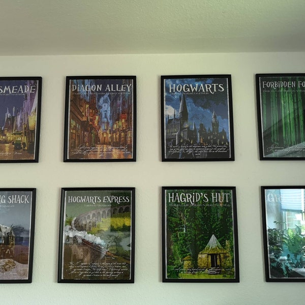 Wizarding Homes Print Set - Etsy