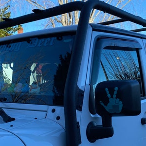 Custom Wave Decals Set of 2 Fits Jeep Wrangler Peace Wave JK, JL, Duck ...