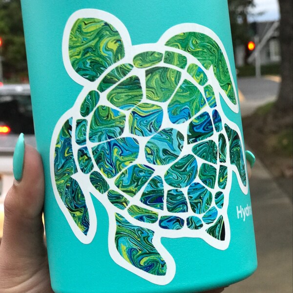 The Sea Turtle Art Sticker - Etsy