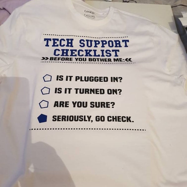 Tech Support Checklist Funny T-shirt Design Cut File SVG, JPG, PNG, Dxf ...