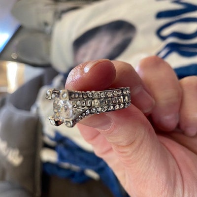 White Sapphire Diamond Ring Large 925 Genuine Sterling Silver Jewelry ...