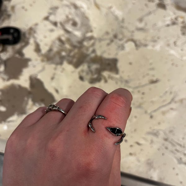 Goth Rings Thorny Rose Ring for Women Men Charm Jewelry Spiritual ...