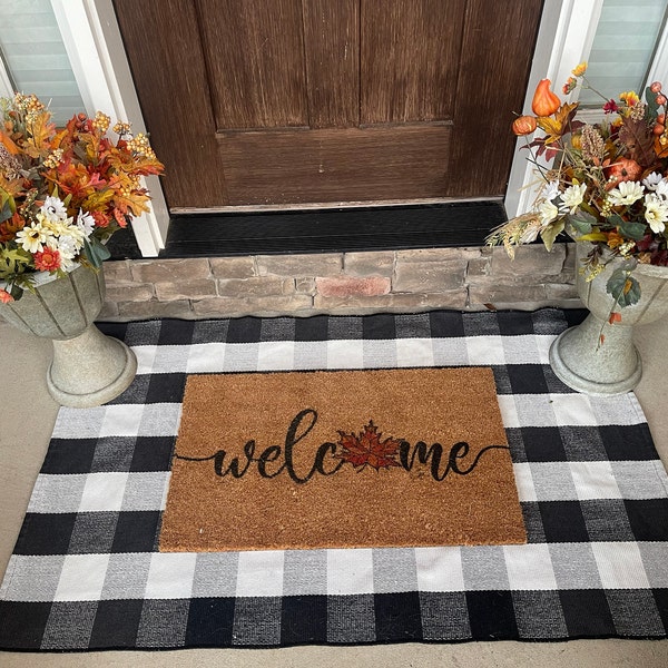 Fall Welcome Door Mat, Fall Door Mat, Fall Decor Ideas, Halloween ...