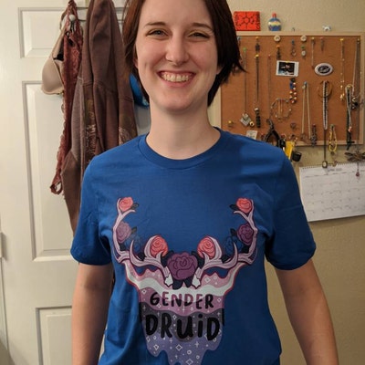 Genderfluid Pride Shirt Gender Druid Unisex T-shirt Gender Fluid Queer Art LGBTQ Witchy Stuff ...