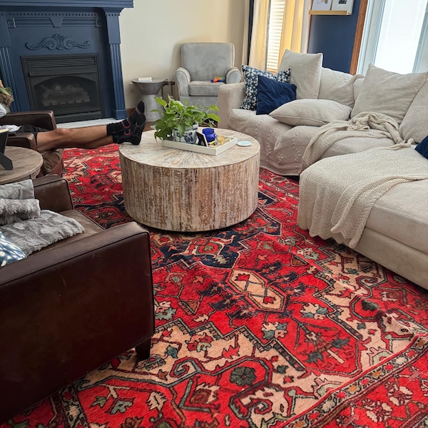 Vintage Style Red Candlestick Pattern Rug, Oriental Rug, Animal Red ...