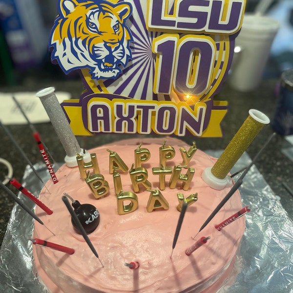 Personalized LSU Cake Topper: Birthday Party Decor - Etsy