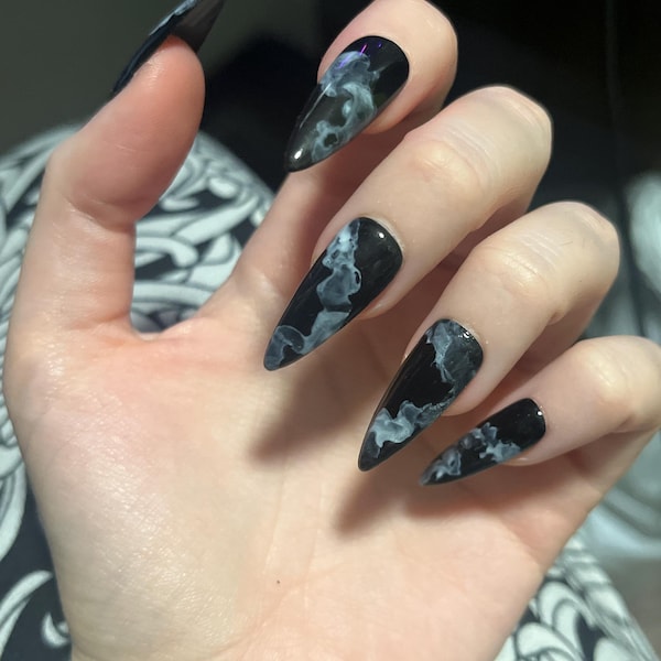 CARMEN | Wicca Hand Painted Custom Made Nails Magic Halloween Witch ...