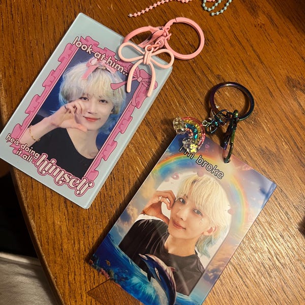 Jimin Acrylic Photocard Holder Keychain, 2 Versions - Kpop Idol ...