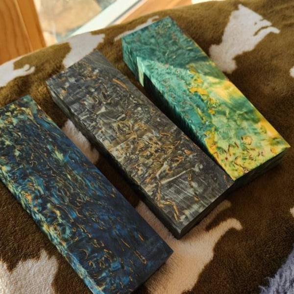 Stabilized and Dyed Karelian Birch Bigger Size Wood Blocks for Making a ...
