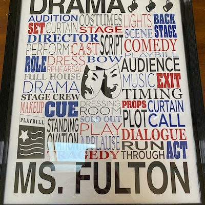 Drama Teacher Gift, Theatre Teacher Gift, Gift for Acting Coach, Drama ...