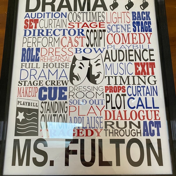 Drama Teacher Gift, Theatre Teacher Gift, Gift for Acting Coach, Drama ...