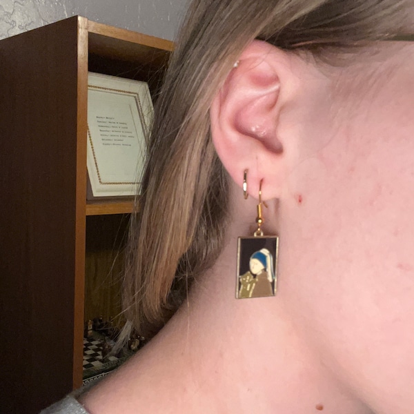 Enamel Famous Paintings Earrings | Novelty Earrings | Unique Earrings ...