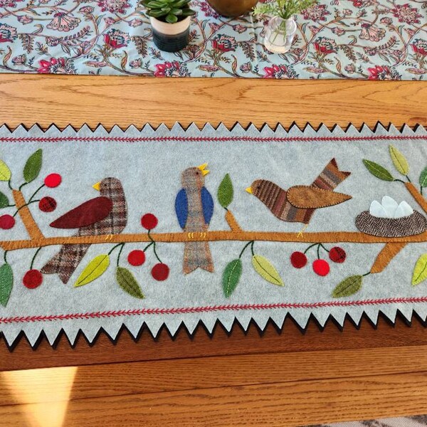 Birds and Bird Nest Applique - Wool Applique Patterns - Out on A Limb ...