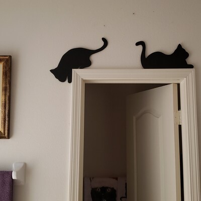 Wood Cat Door Topper four Poses - Etsy