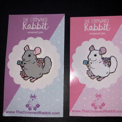 White Chinchilla Pin, Enamel Pin, Chinchilla, Chinchilla Enamel Pin ...