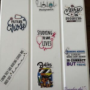 Nursing Student & Nurse Sticker Pack Holographic Transparent Glitter ...