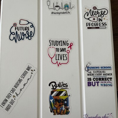 Nursing Student & Nurse Sticker Pack Holographic Transparent Glitter ...