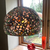 Paper Mache Pendant Light - White Recycled Paper Lampshade - Paper Pulp ...