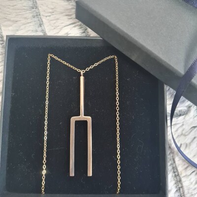 Handmade Real Small Bronze Tuning Fork Necklace - Etsy