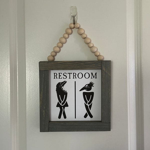 Beetlejuice Restroom Wood Sign: Rustic Farmhouse Halloween Decor - Etsy