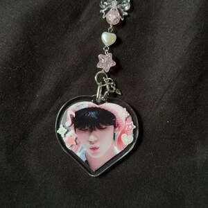 Misc Kpop Heart Photo Keychain - Etsy