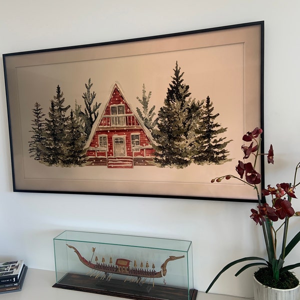 Christmas Frame Tv Art | Samsung Frame Tv Art | Farmhouse Christmas ...