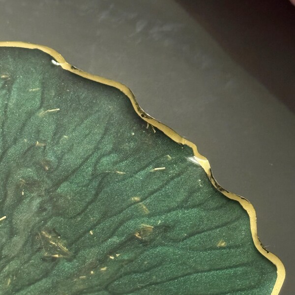 Navy Blue & Gold Coaster - Agate Geode - Epoxy Resin - Trinket Dish ...