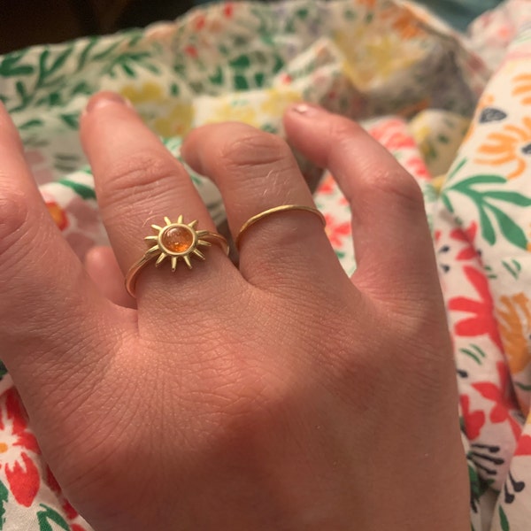 Gold Sun Ring, Sunstone Ring, Celestial Sun Ring, Tiny Sun Ring ...