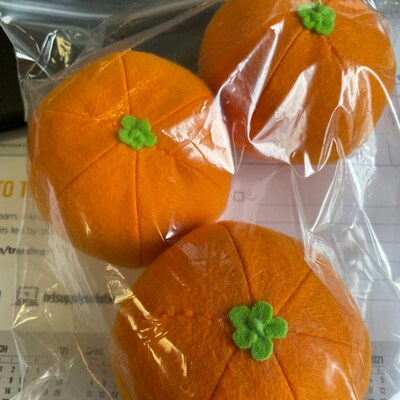 Orange Felt pretend Play Food, Fruits Vegetables Set, Kids Kitchen ...