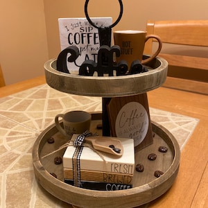Coffee Mini Wood Book Stack With Scoop/ Coffee Bar/ Tier Tray - Etsy