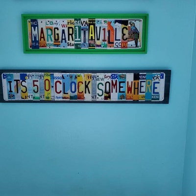 Custom Rustic Empty Wood License Plate Display Frame With Key Hooks ...