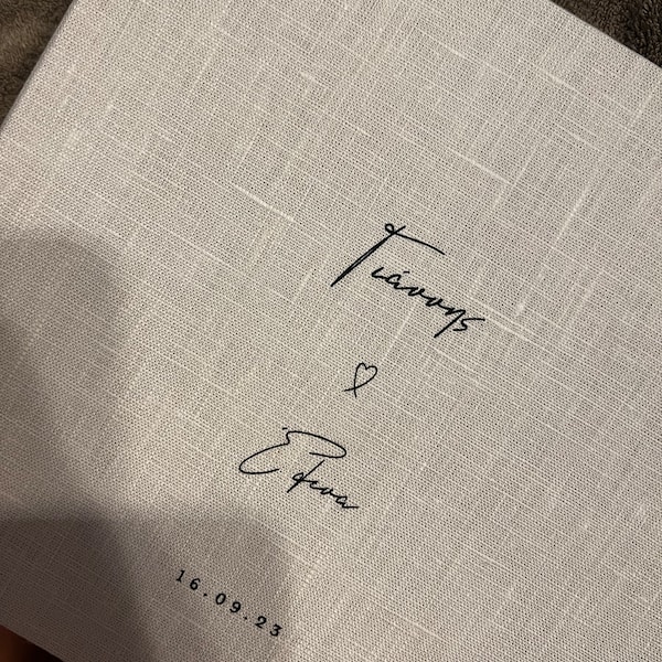 Linen Wedding Guest Book With Double-sided Stickers on Pages, for ...