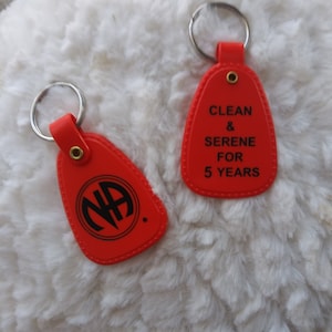 NA Orange & Black Key Tag - 5 Year Clean Time Key Tag - Narcotics ...