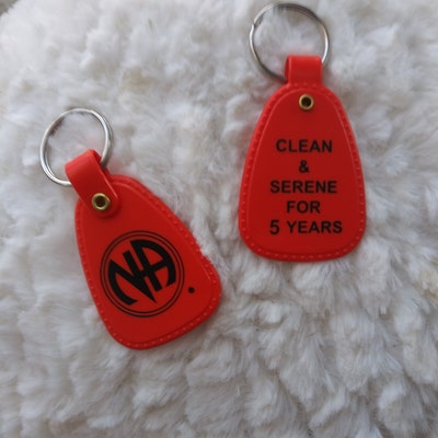 NA Orange & Black Key Tag 5 Year Clean Time Key Tag Narcotics Anonymous ...