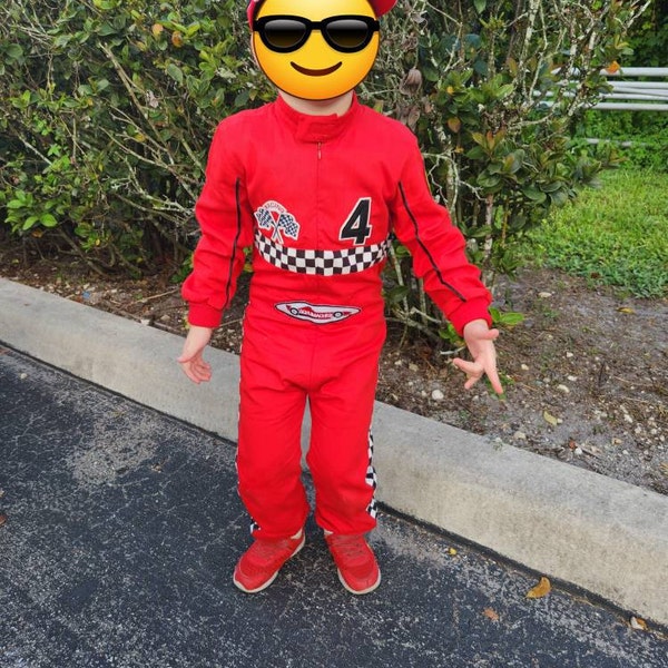 Personalized Red Racer Short-long Jumpsuit Two Fast Racer Kids Suit ...