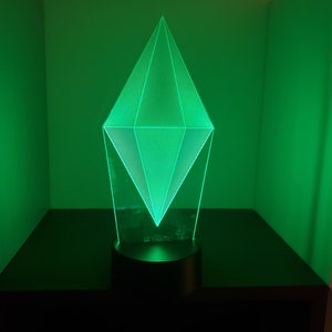 SIMS Plumbob Inspired Diamond LED Lamp - Etsy