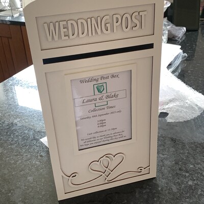 Large Lockable White Wedding Card Post Box Fully Assembled Wedding Card ...