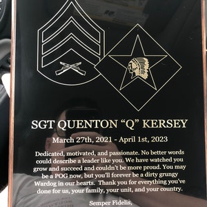 Rifle Plaque M4 With Personalized Plate Military Plaques Personalized ...