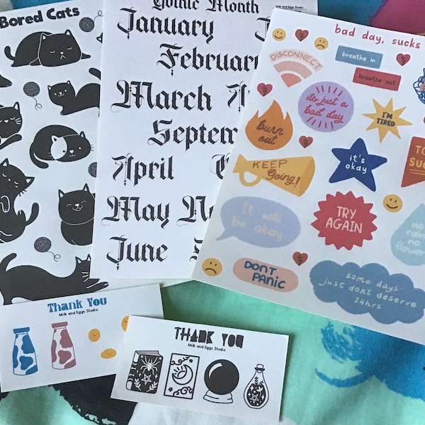 Witchy Mail Sticker Sheet, Goth Letter Stickers, Witchcraft Bullet ...