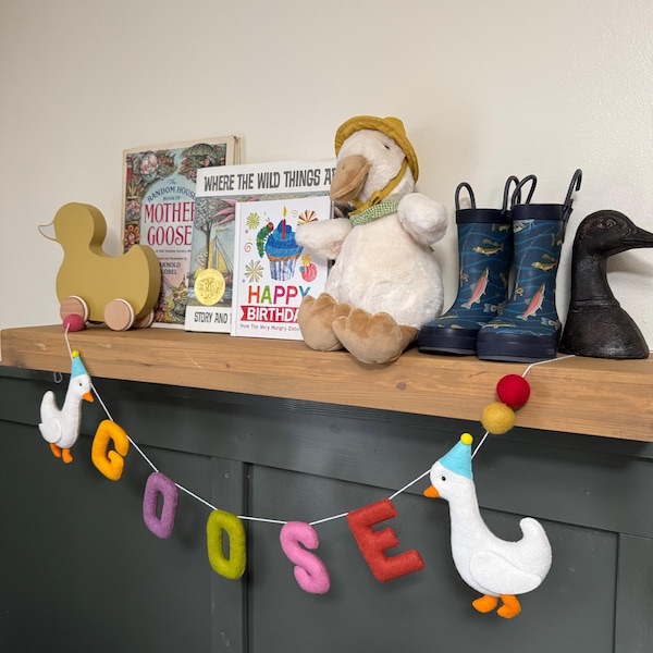 ONE SILLY GOOSE Felt Garland, Goose Birthday Banner, Silly Goose ...