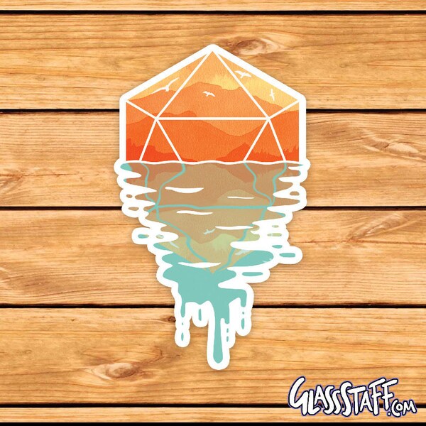 A D20 Sunset Dnd Sticker | Dnd Gift | GM | Dungeons & Dragons | Dice ...