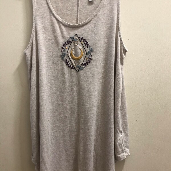 Pagan Art Hand Embroidery Pattern PDF With Laurels and Moon | Modern ...