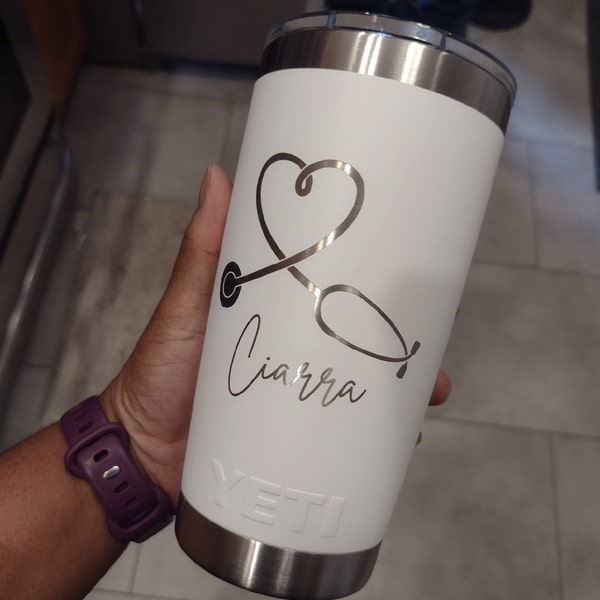 Nurse YETI, Personalized 20 Oz YETI, Custom Stainless Steel Yeti ...