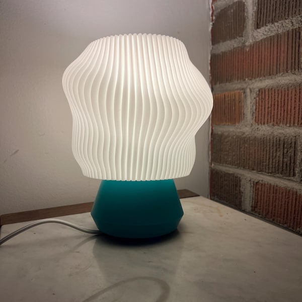 FLOURISH LAMP | STL 3MF 3D Printing Files, Small Wavy Table Lamp ...