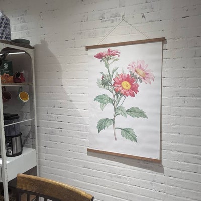 Pink Daisy Print Canvas Wall Art Botanical Decor Hanging - Etsy