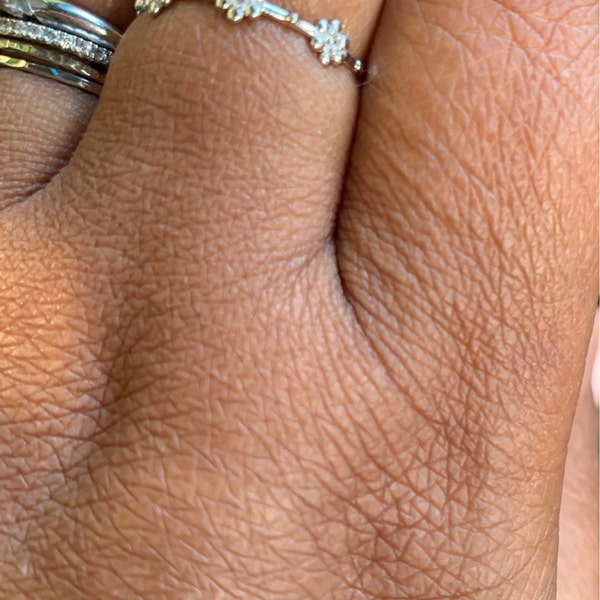 14k Solid Gold Tiny Flower Ring, Dainty Leaf Ring, Nature Inspired Ring for Women, Unique Floral ...