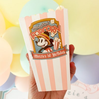 Mickey Popcorn Label, Main Street Popcorn, Mickey Birthday, Magical ...